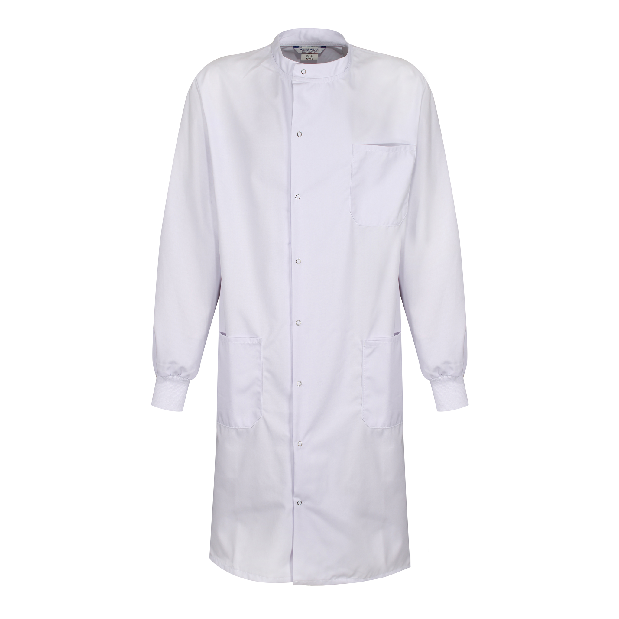 White Unisex Howie Lab Coat - Wearwell – Wearwell (UK) Ltd